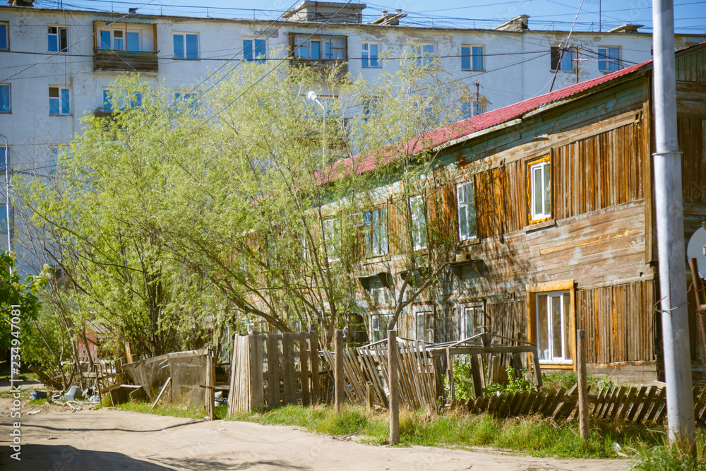 Slums of the Yakutsk City. Capital of Yakutia region. Far East. Russia ...