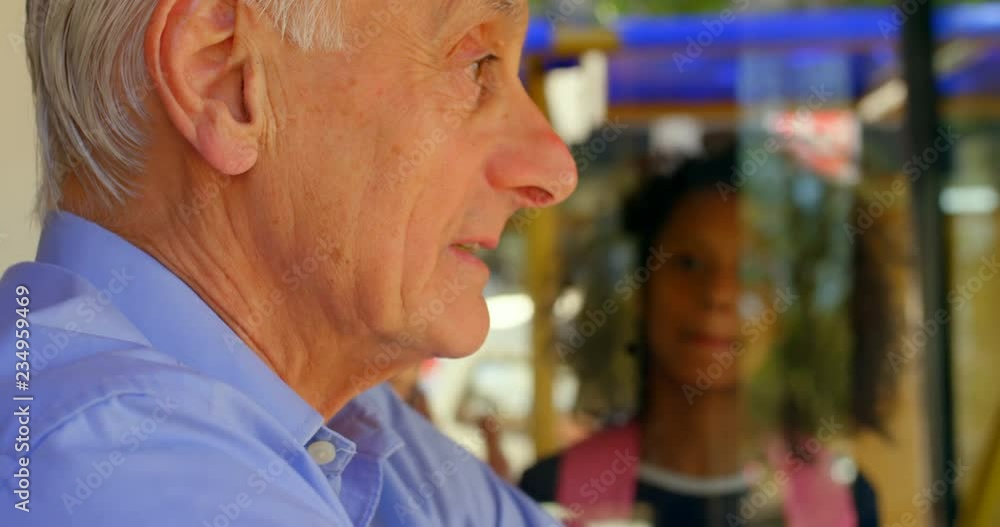 Senior driver driving bus 4k Stock ビデオ | Adobe Stock