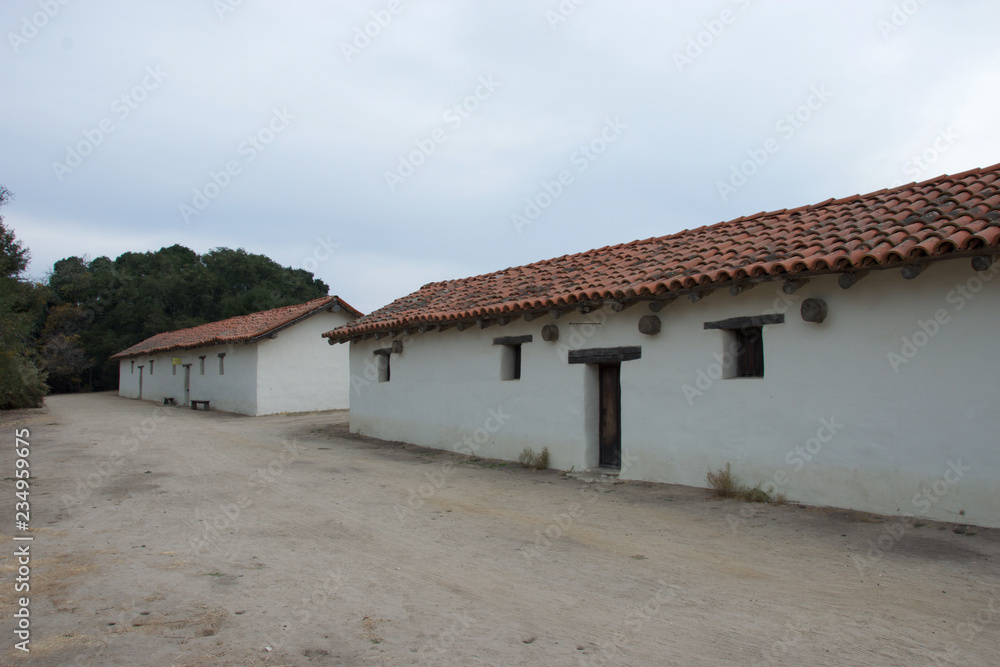 Adobe Structures with Tile Roofs Stock Photo | Adobe Stock