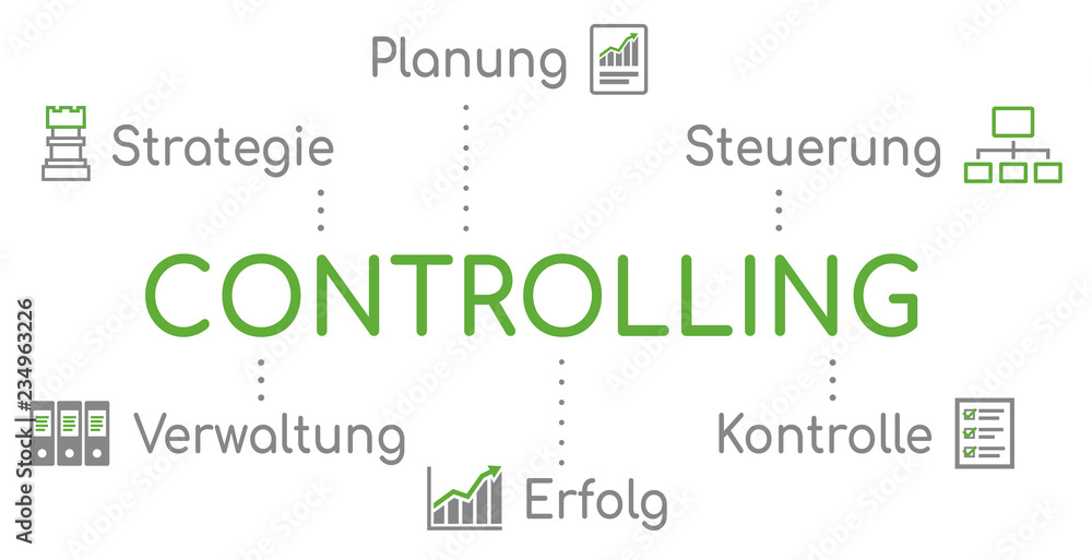Controlling Infografik Grün Stock Vector | Adobe Stock