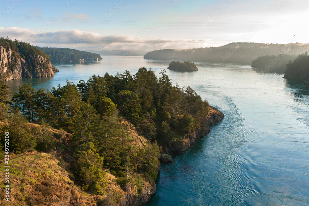 Deception Pass Park, Washington. Deception Pass is a strait separating ...
