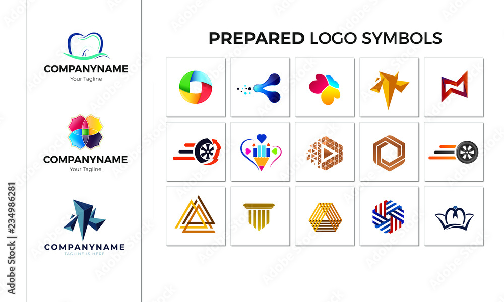 Prepared Logo Symbols Stock Vector | Adobe Stock