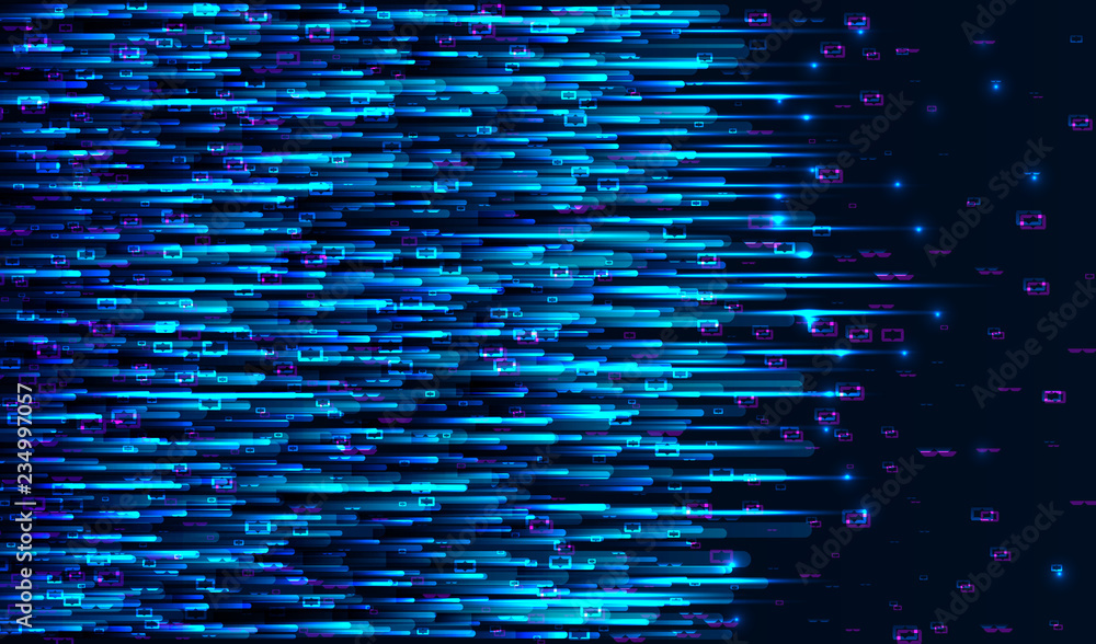 Matrix data stream design. Electronic signal. Machine learning. Complex ...