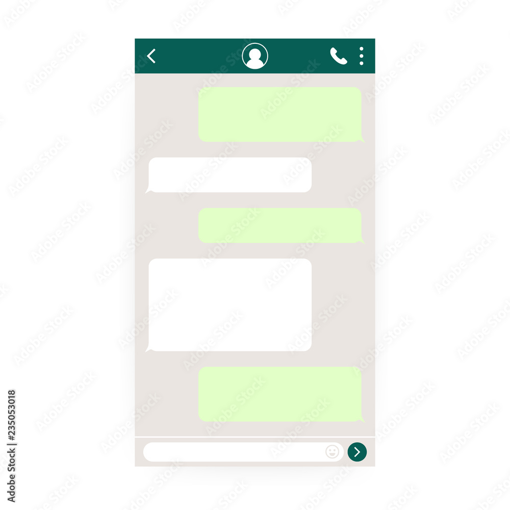 Mockup of mobile messenger. Chat app template. Social network concept ...
