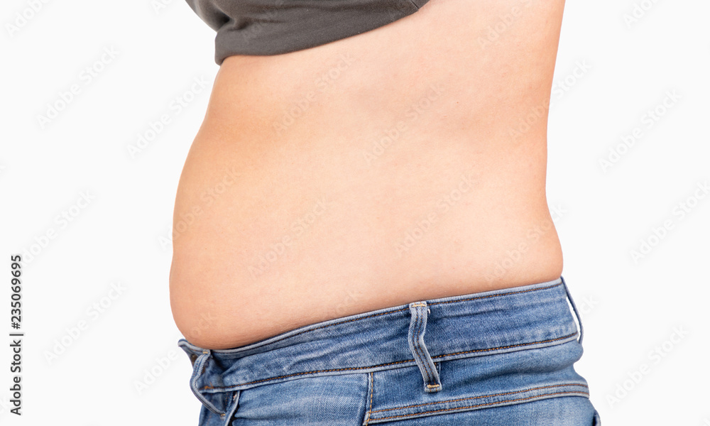 fat belly isolated on white background Stock Photo | Adobe Stock