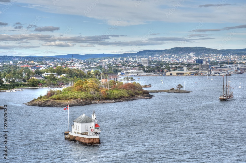 Oslo, Norwegen, Stadt, Skyline, Hafen, Leuchtturm, Hauptstadt, Rathaus ...