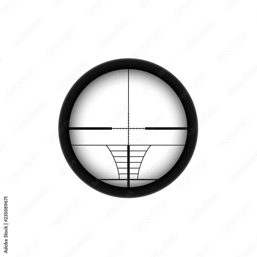 AR sniper scope crosshairs. Rifle aim icon. Weapon viewfinder. vector ...