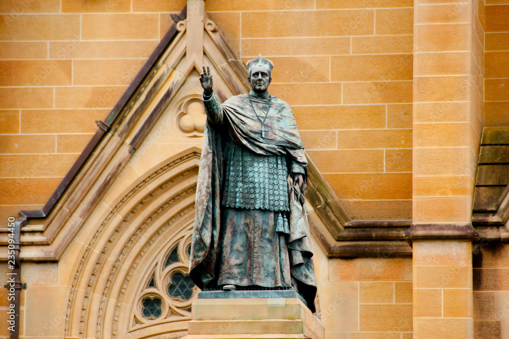 Cardinal Moran Statue at St Mary Cathedral - Sydney - Australia Stock ...