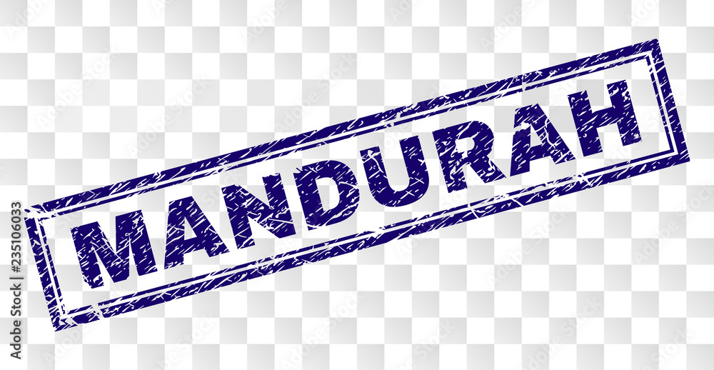 MANDURAH stamp seal watermark with rubber print style and double framed ...