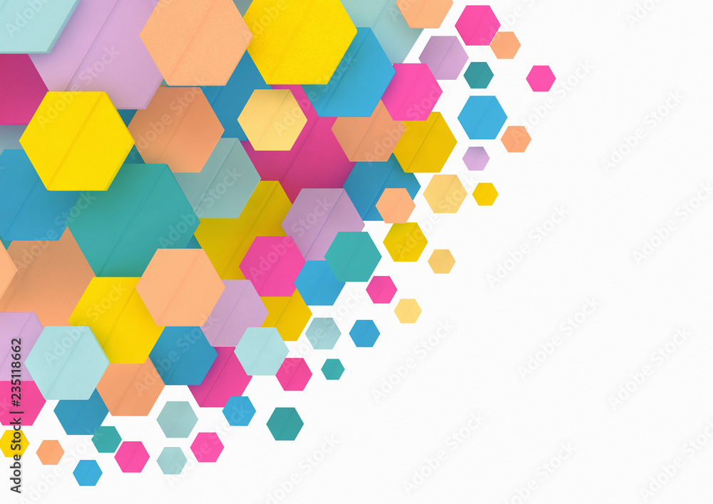 Pattern of multi coloured hexagons Stock Illustration | Adobe Stock