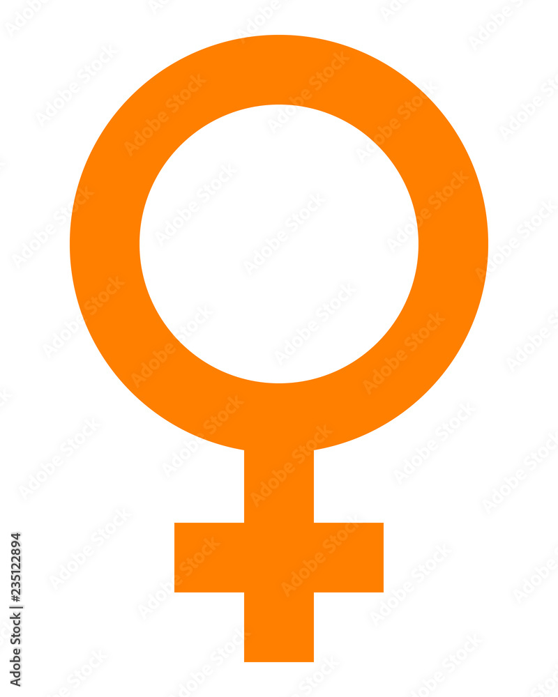 Female symbol icon - orange simple, isolated - vector Stock Vector ...