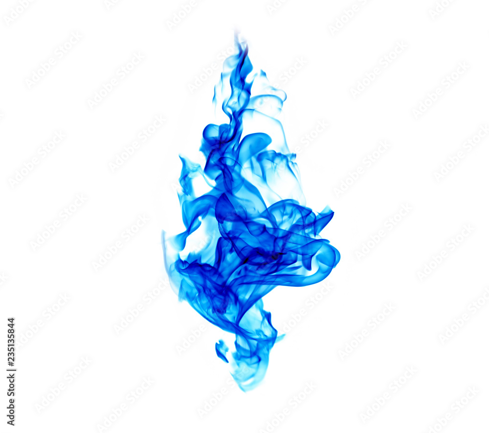 Blue Fire White Background