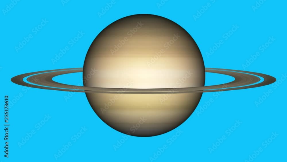 simple Saturn planet model rotating seamless loop animation on green ...