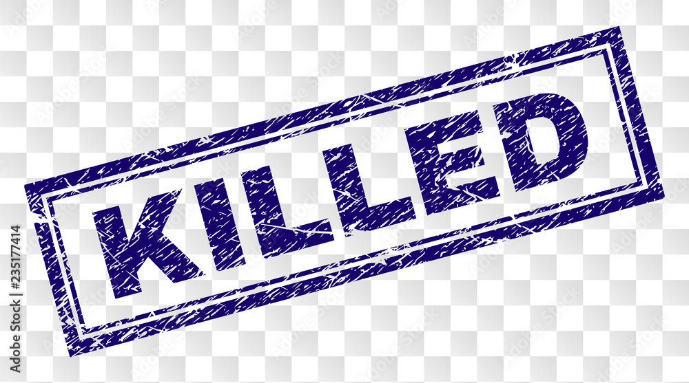 KILLED stamp seal print with rubber print style and double framed ...