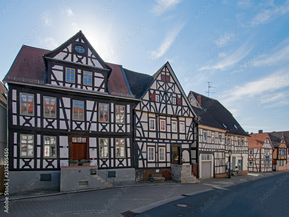 Fachwerkhäuser in der Altstadt von Windecken, Nidderau, Main-Kinzig ...