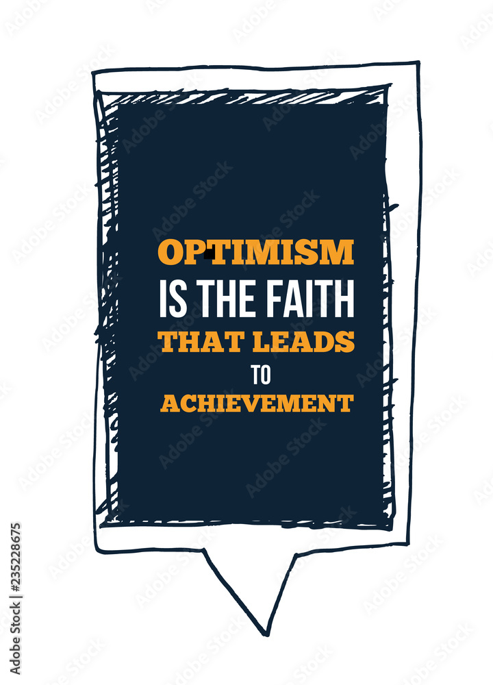 Motivational Quote about optimism. Poster Template for wall. Vector ...