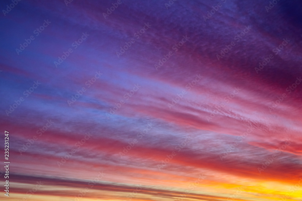 Beautiful sunset or sunrise background. Extravaganza of colors in the ...