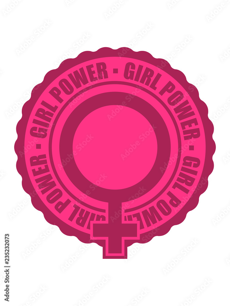 symbol venus stempel rund kreis girl power text spruch cool weiblich ...