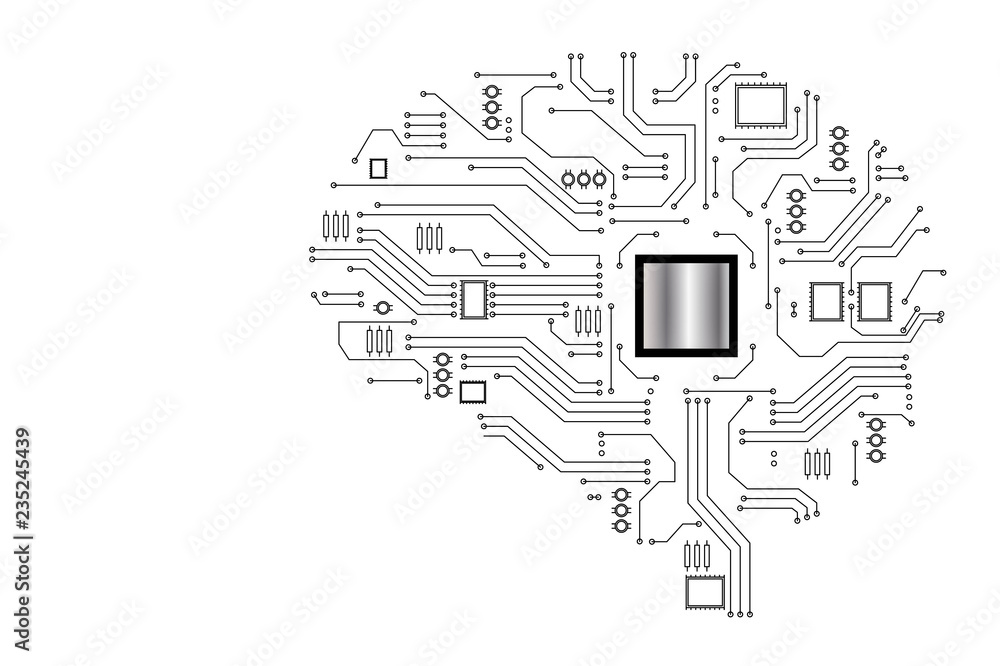 abstract science Big data visualization. Futuristic Artificial ...