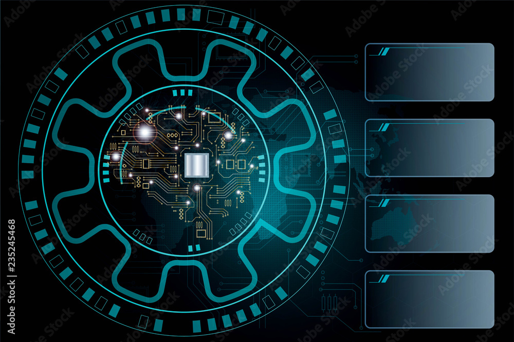 abstract science Big data visualization. Futuristic Artificial ...