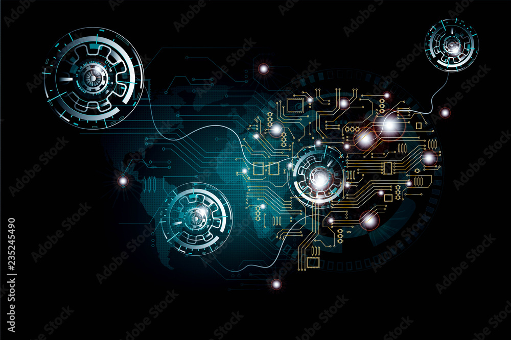 abstract science Big data visualization. Futuristic Artificial ...