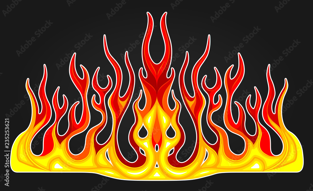Blazing fire decals for the hood of the car. Hot Rod Racing Flames ...