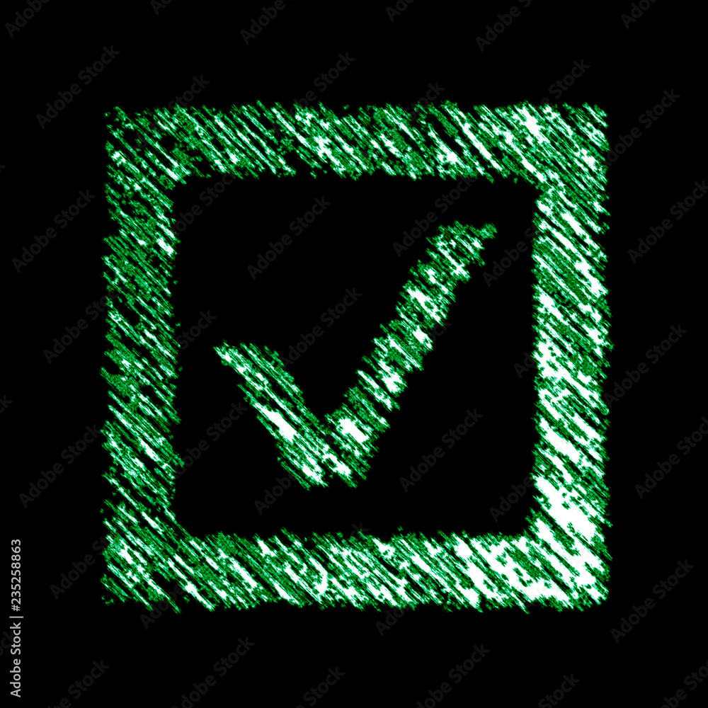 Checkbox in the black background. Illustration. Stock Illustration ...