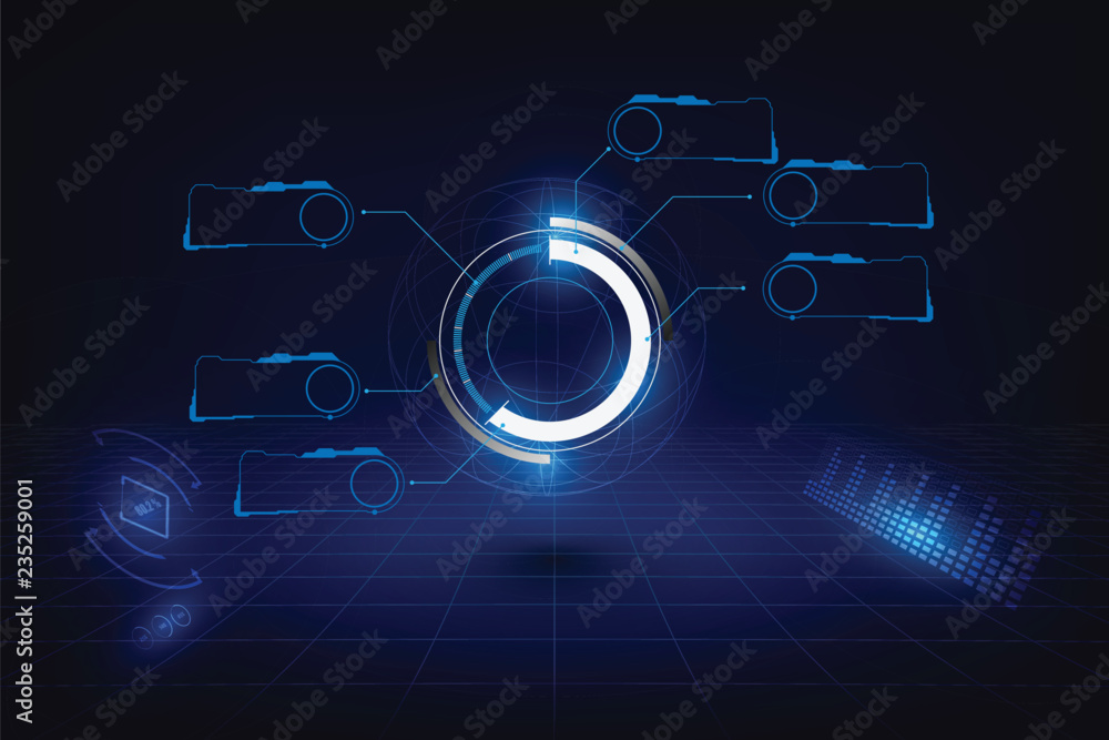 interface futuristic hud ui sci fi design concept template. vector ...