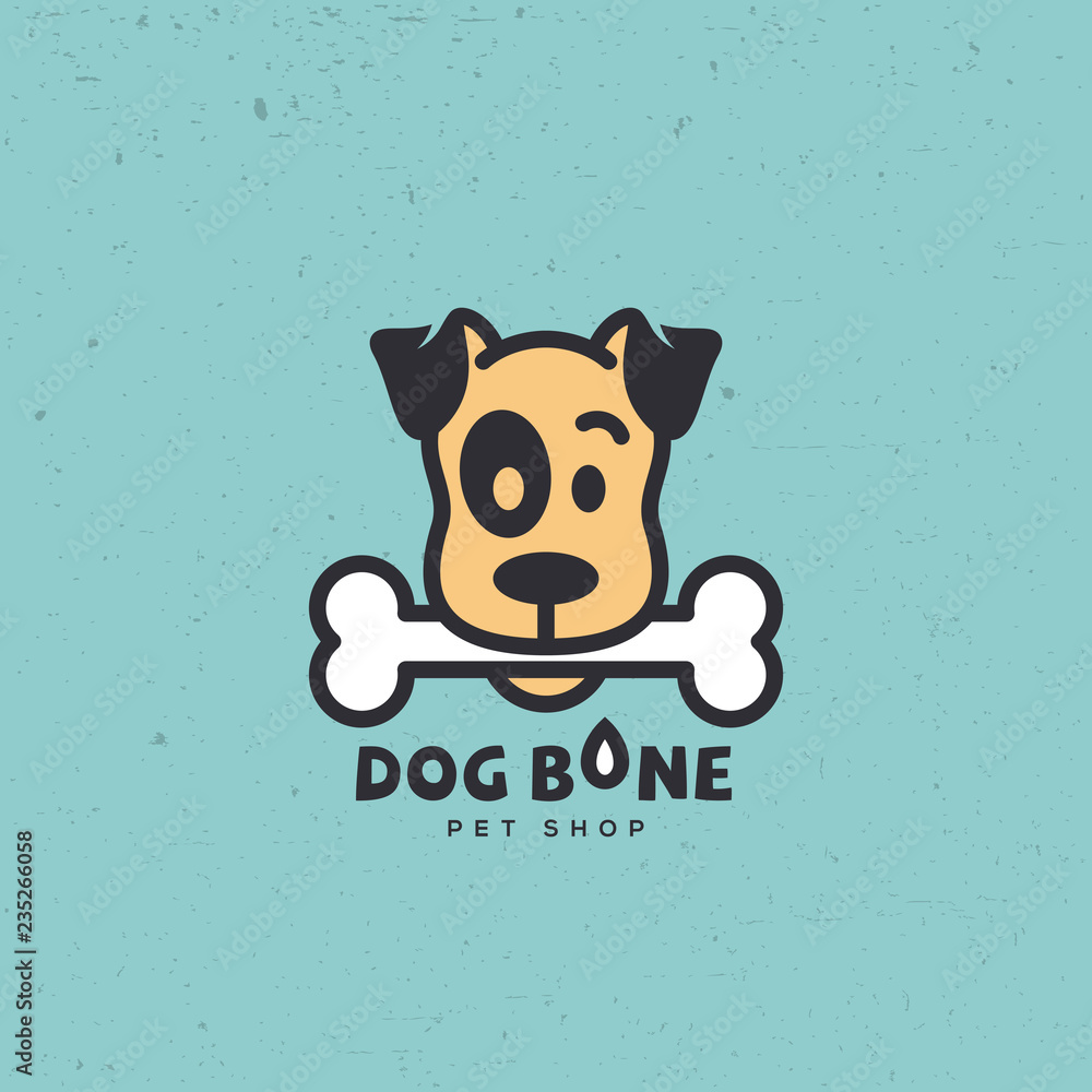 Dog bone logo Stock Vector | Adobe Stock
