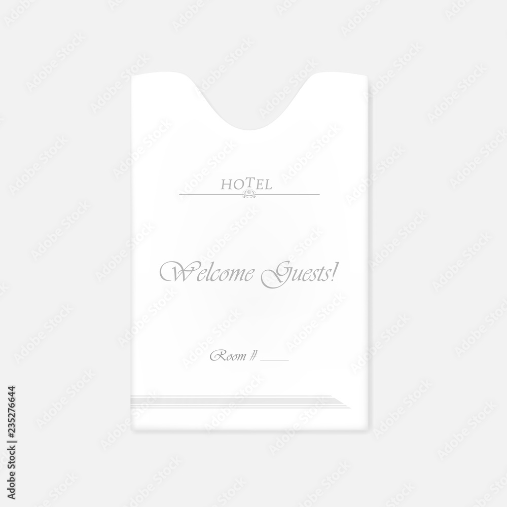 Hotel key card holder - hospitality keycard vertical white paper sleeve ...