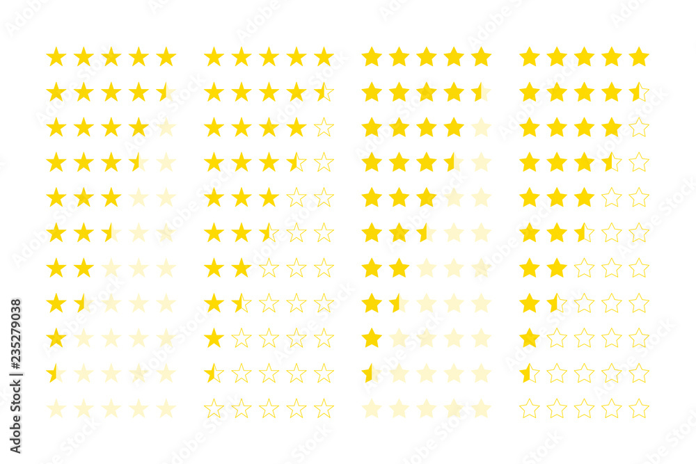 Vector image set of rating stars. Stock Vector | Adobe Stock