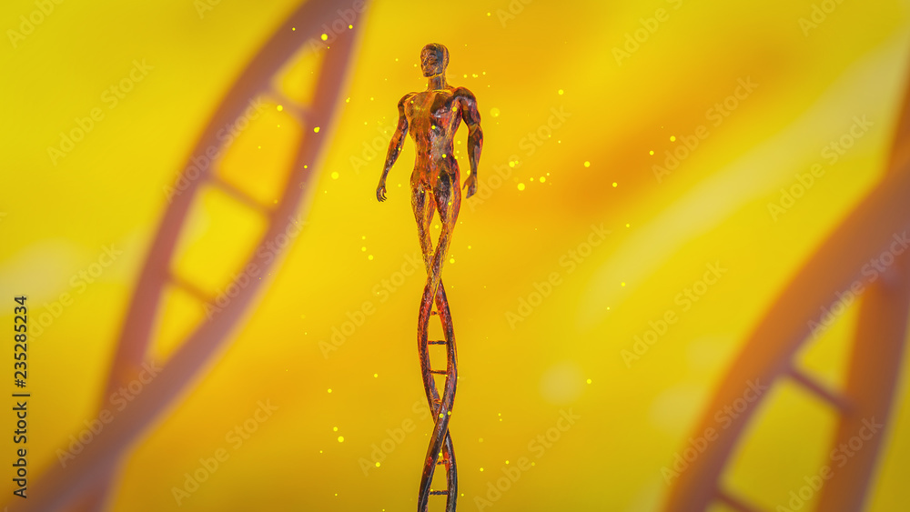 Man made from DNA concept CRISPR and gene editing concept, DNA ...