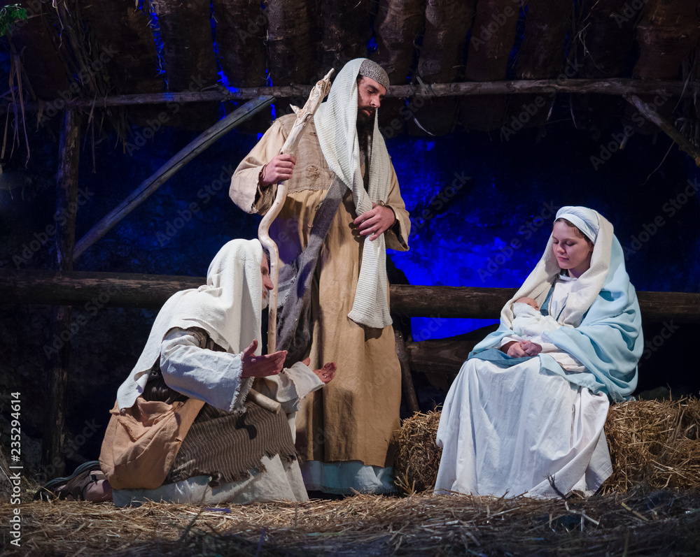 Photo & Art Print Representation of the nativity recreating the famous ...