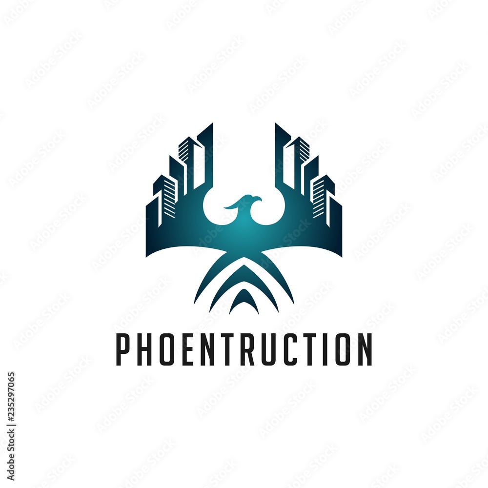 Phoenix building design for logo icon template Stock Illustration ...