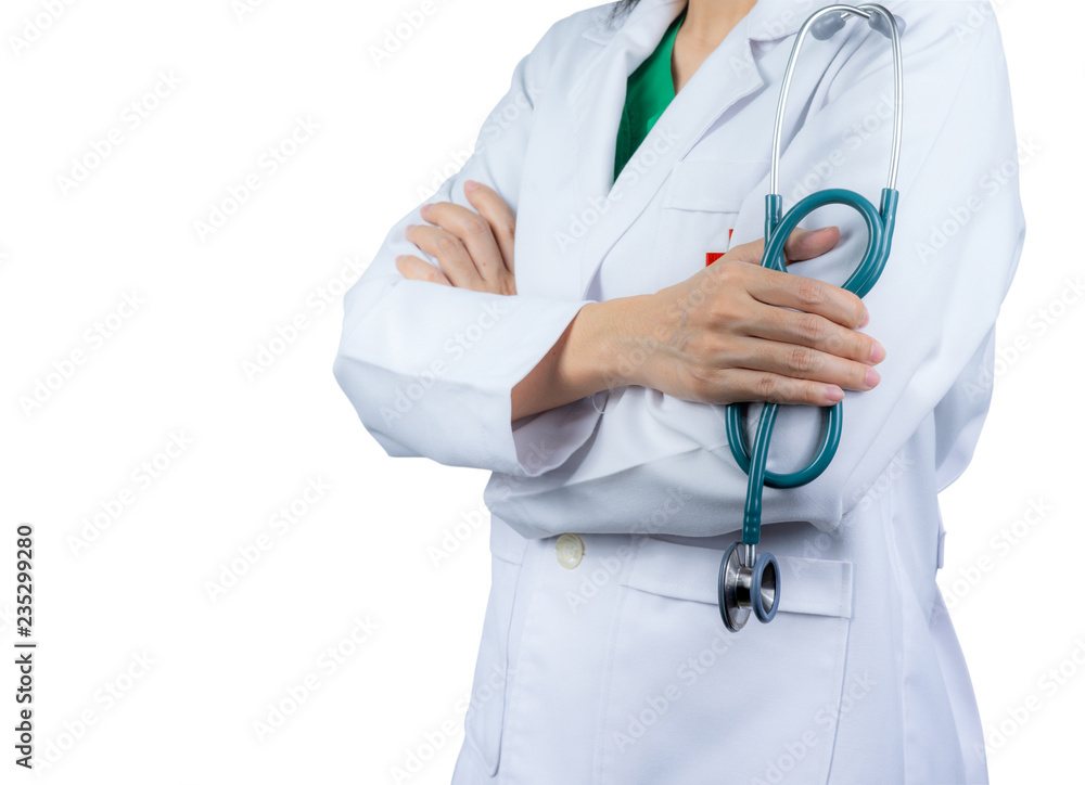 Cardiologist specialist doctor wear white uniform. Physician stand with ...