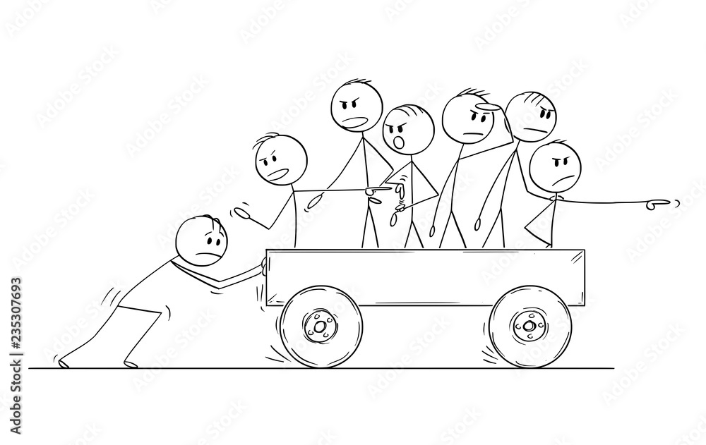 Stockvector Cartoon stick drawing conceptual illustration of group or ...