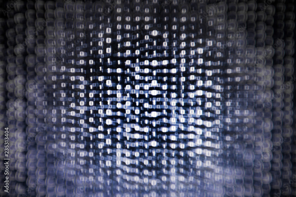 Blue Binary Code Background Computer Data Storage Server Internet Connection And Computer