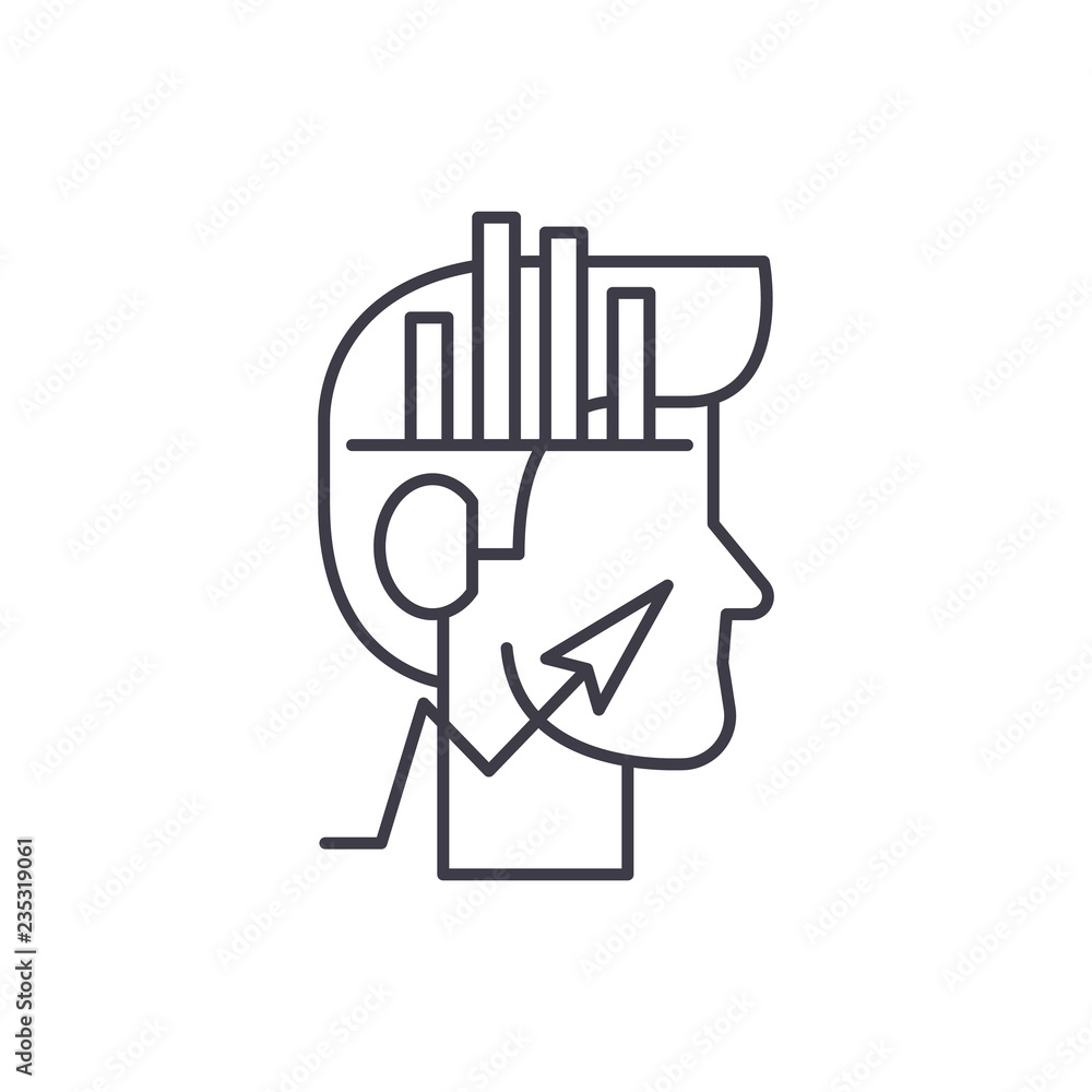 Analytical thinking line icon concept. Analytical thinking vector ...