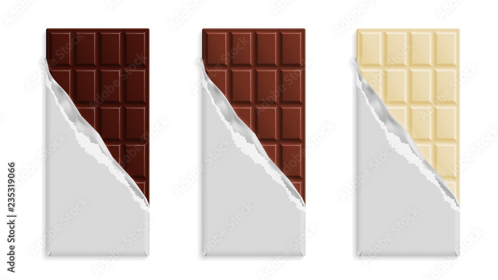 Milk chocolate bar in a blue wrapper Stock Vector | Adobe Stock