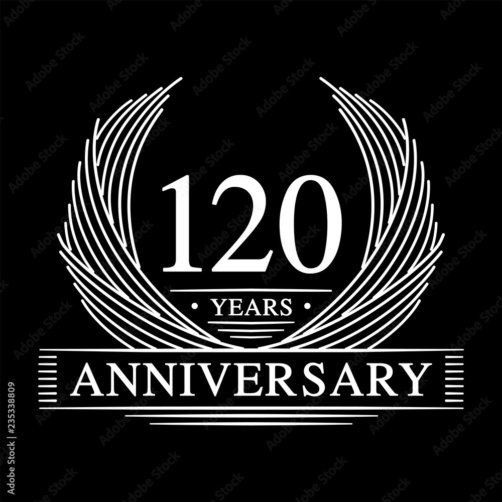 Vetor de 120 Years Anniversary Set. 120th Celebration Logo Collection ...