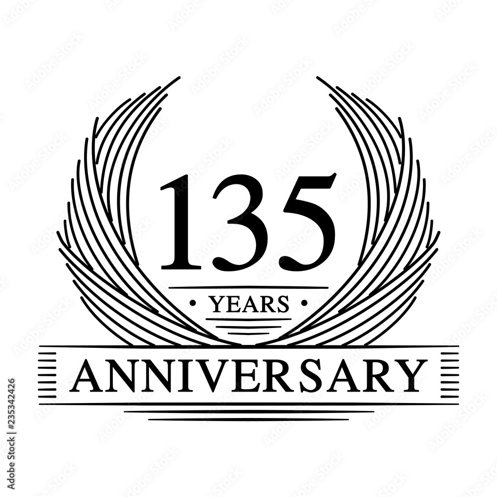 135 Years Anniversary Set. 135th Celebration Logo Collection. Vector ...