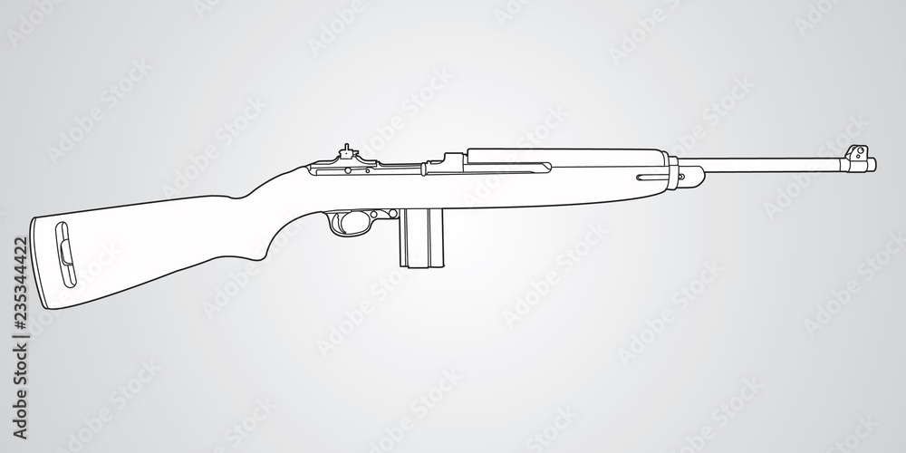 M1 Carbine rifle Stock Vector | Adobe Stock
