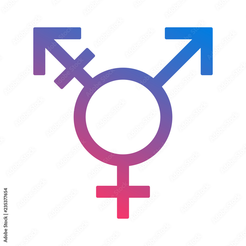 Color transgender / trans or gender dysphoria symbol flat vector icon ...