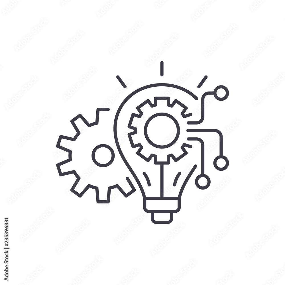Engineering system line icon concept. Engineering system vector linear ...