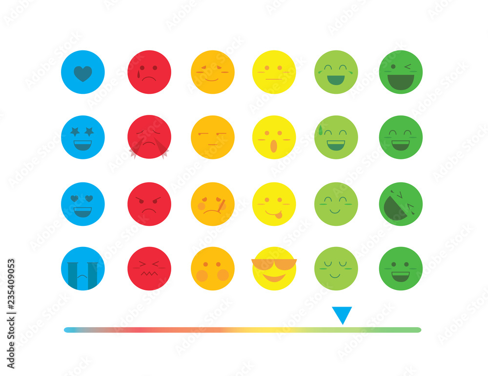 user experience feedback concept different mood smiley emoticons icon ...
