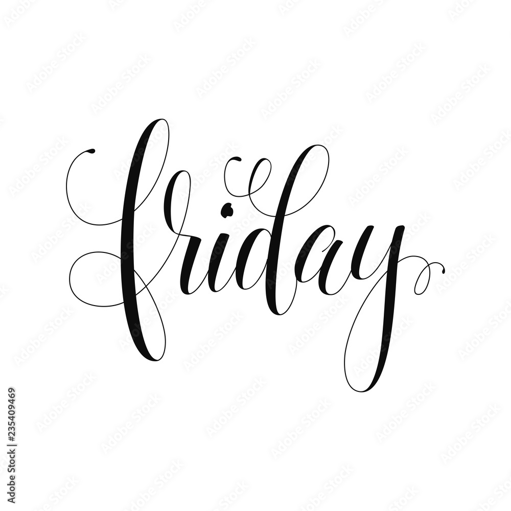 Friday lettering. Motivational quote. Weekend inspiration typography ...