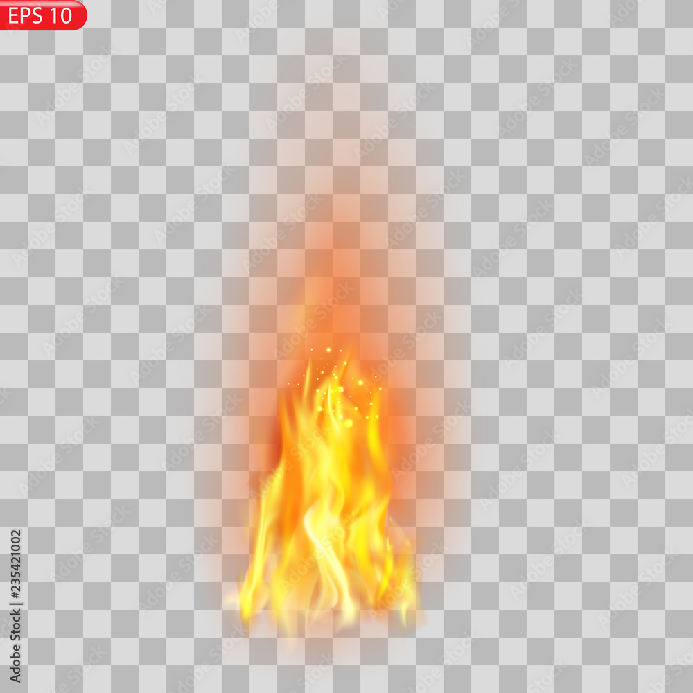 Trail of fire.Burning flames translucent elements special Effect ...
