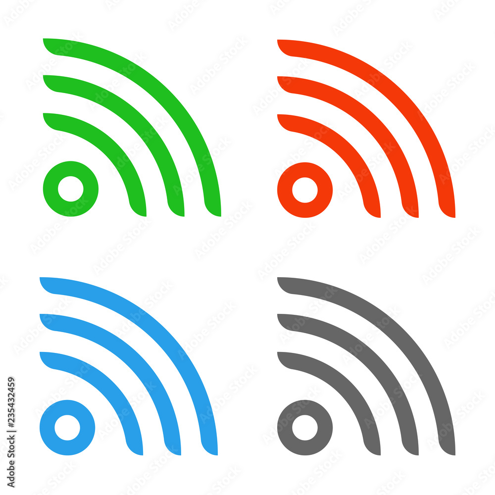 Wireless symbols. Icon set. Vector. Stock Vector | Adobe Stock