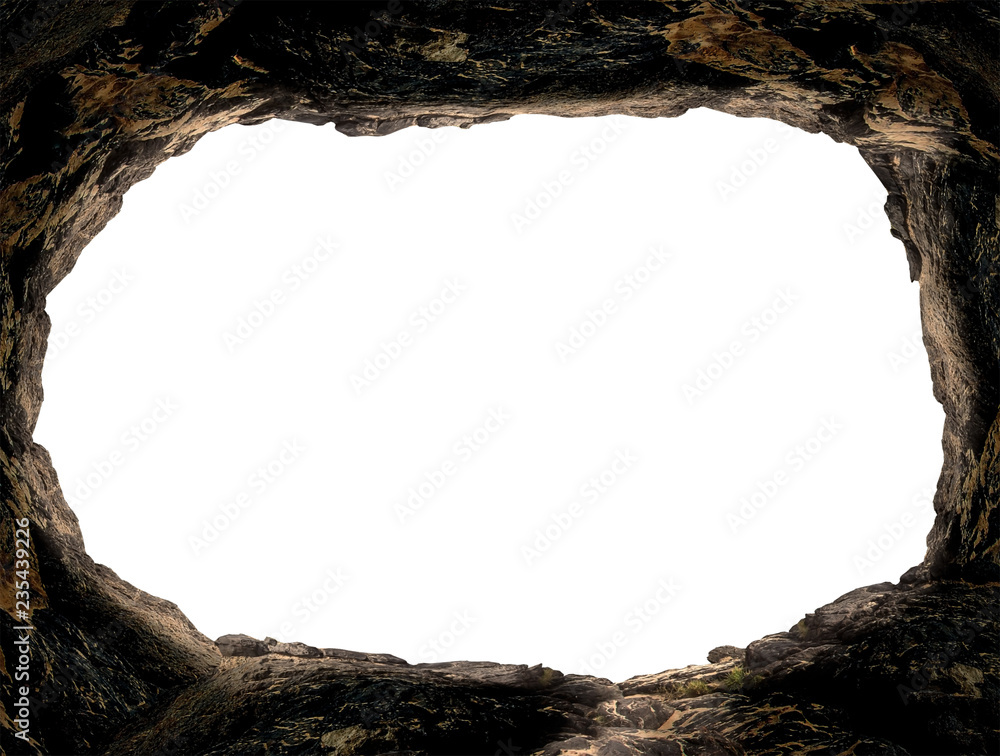 Border of rock isolated on white background Stock Photo | Adobe Stock