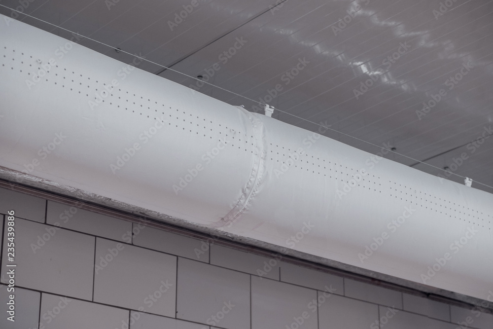 Flexible fabric or pvc like DuctSox ductwork installed in the clean ...